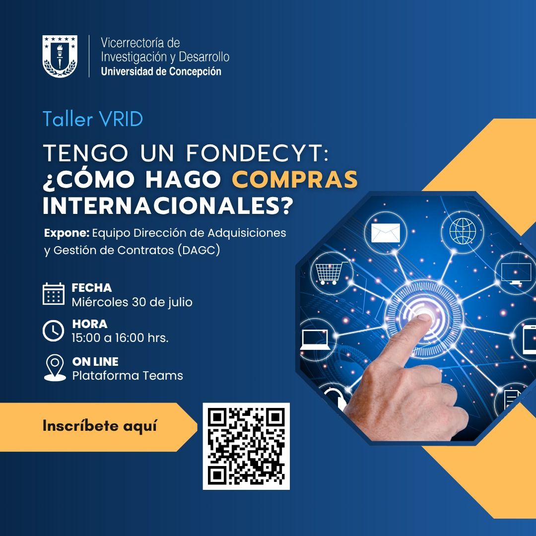 Taller VRID 'Tengo un Fondecyt, ¿cómo hago compras internacionales?' - VRID